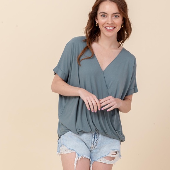 Tops | Nwt Cute And Comfy Wrap Style Top | Poshmark